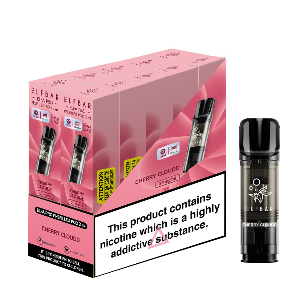 Elf Bar Pro Prefilled Pod - Cherry Cloudd (Cherry Candy) 10 pack of 2 ...