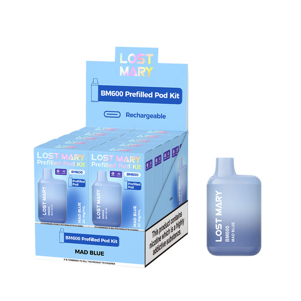 Lost Mary BM600 Mad Blue Prefilled Pod Kit - 20mg - 10 pack – Arcstrading