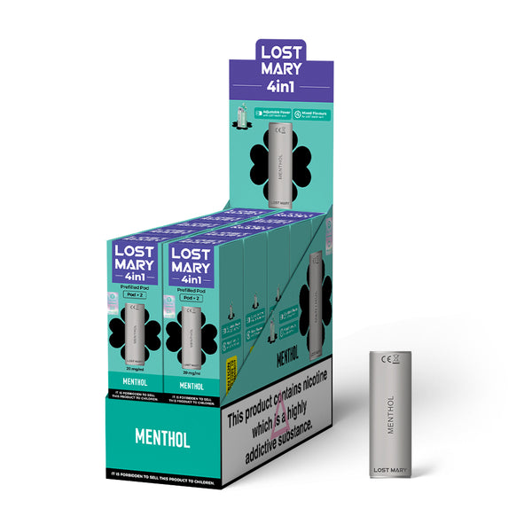 LOST MARY 4 IN 1 REPLACEMENT PREFILLED PODS - MENTHOL - 10PKS OF 2 POD ...
